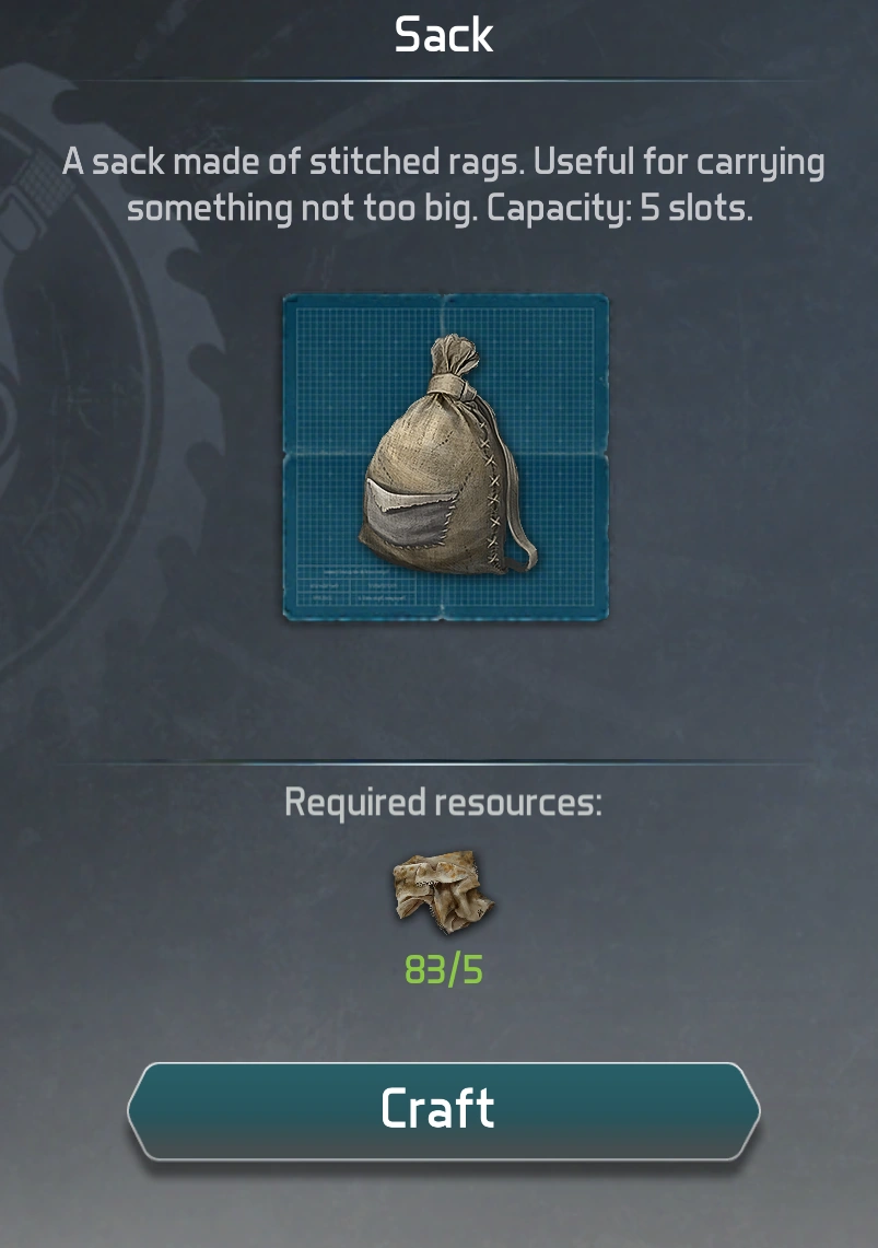 Sack | Dawn of Zombies Wiki | Fandom