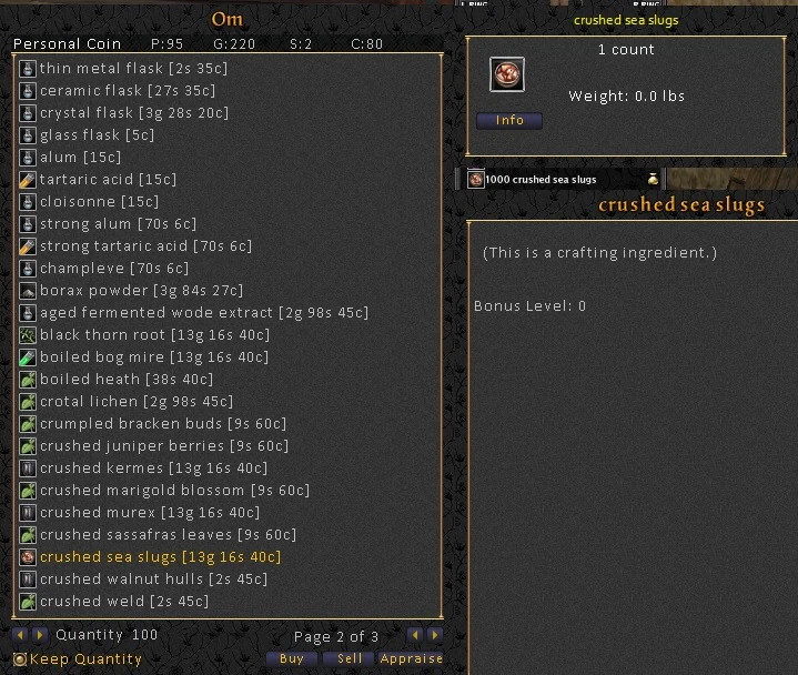 Item:crushed sea slugs | Camelot Adventures Wiki | Fandom