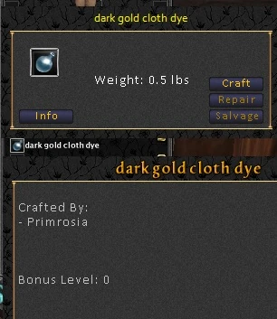 Item:dark gold cloth dye | Camelot Adventures Wiki | Fandom
