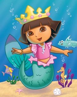 dora coloring pages mermaid