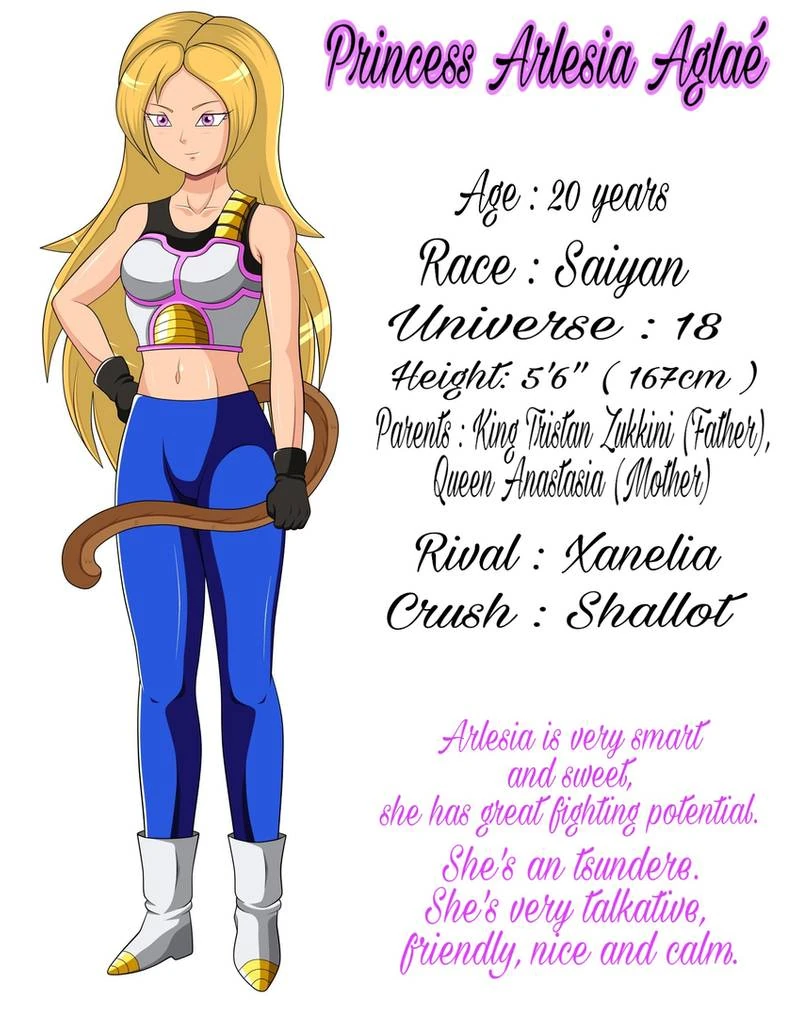 Arlesia Aglae (Female Saiyan) | Dragon Ball Rivals Wiki | Fandom
