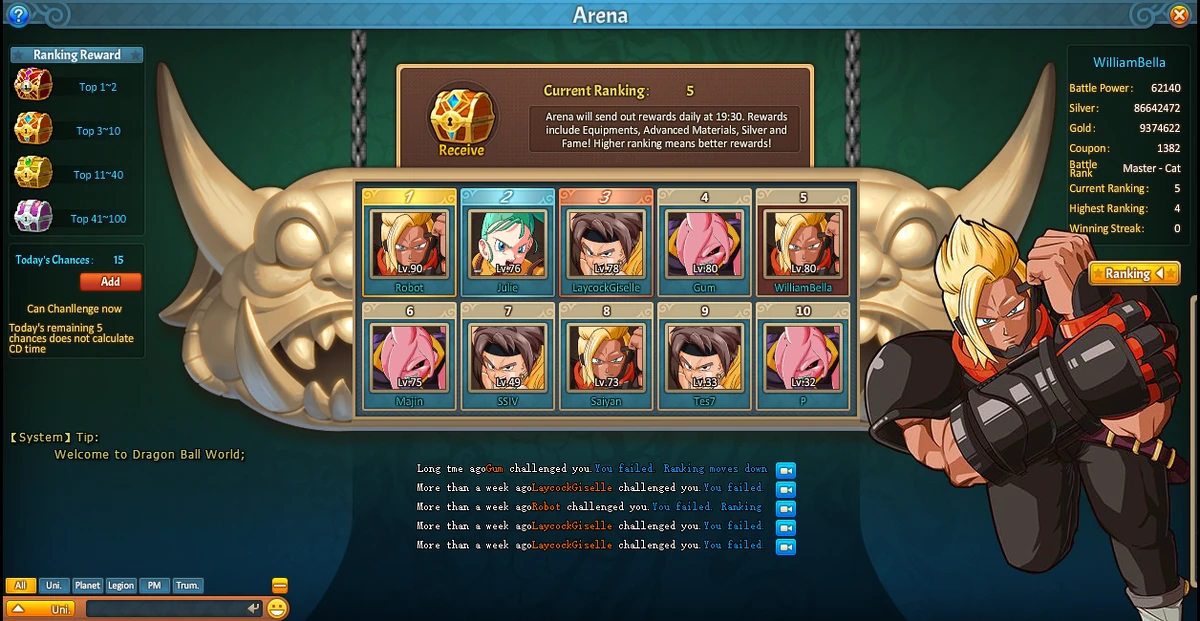 Arena | DBZ Online Wiki | Fandom