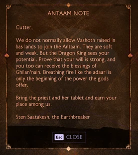 Note: Antaam Note (Winding Shoreline) | Dragon Age Wiki | Fandom