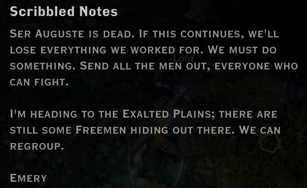 Note Scribbled Notes Ser Auguste Dragon Age Wiki Fandom