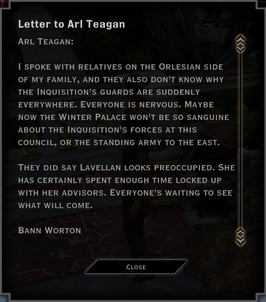 Note: Letter to Arl Teagan | Dragon Age Wiki | Fandom