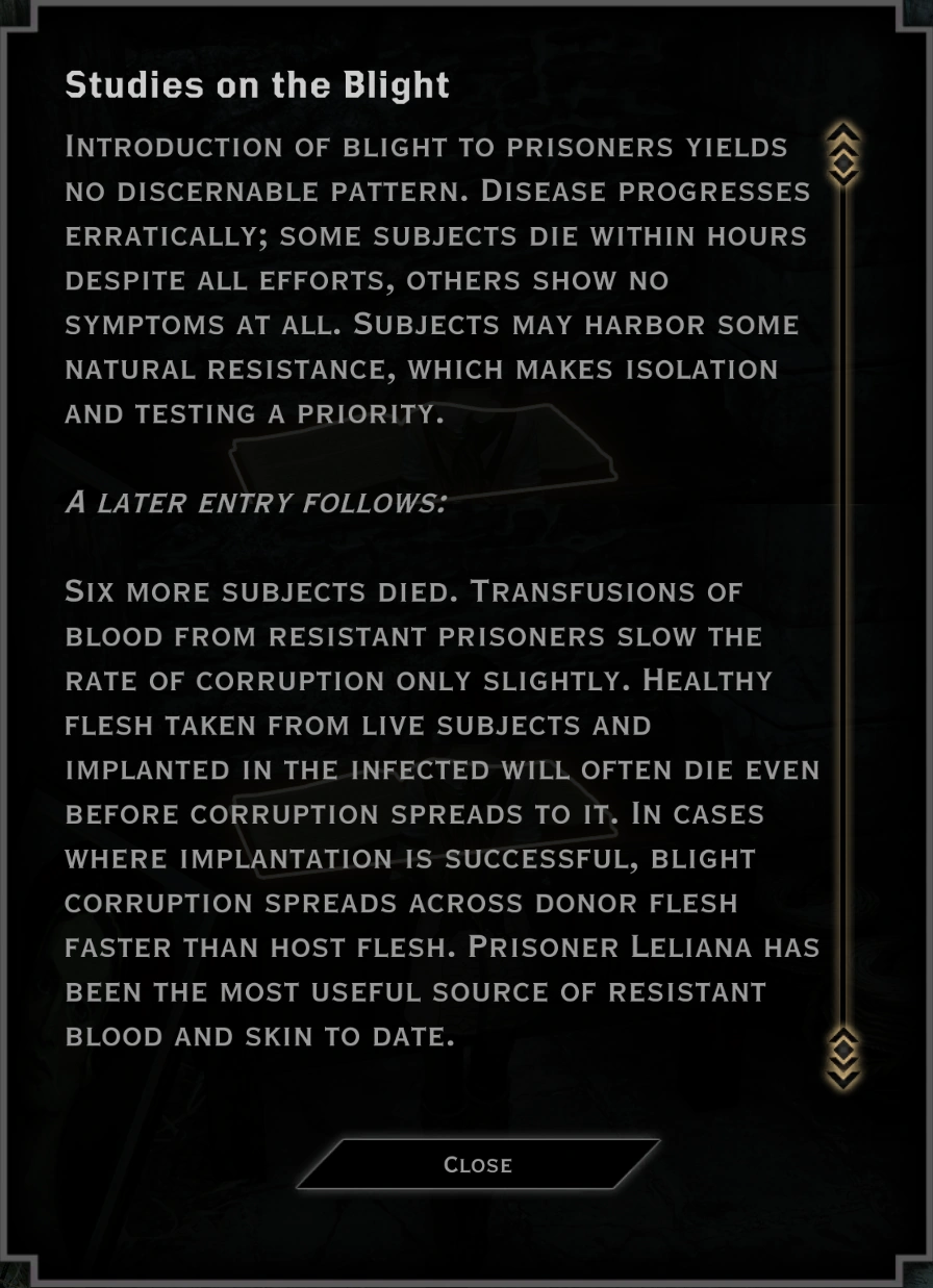 Note: Studies on the Blight | Dragon Age Wiki | Fandom