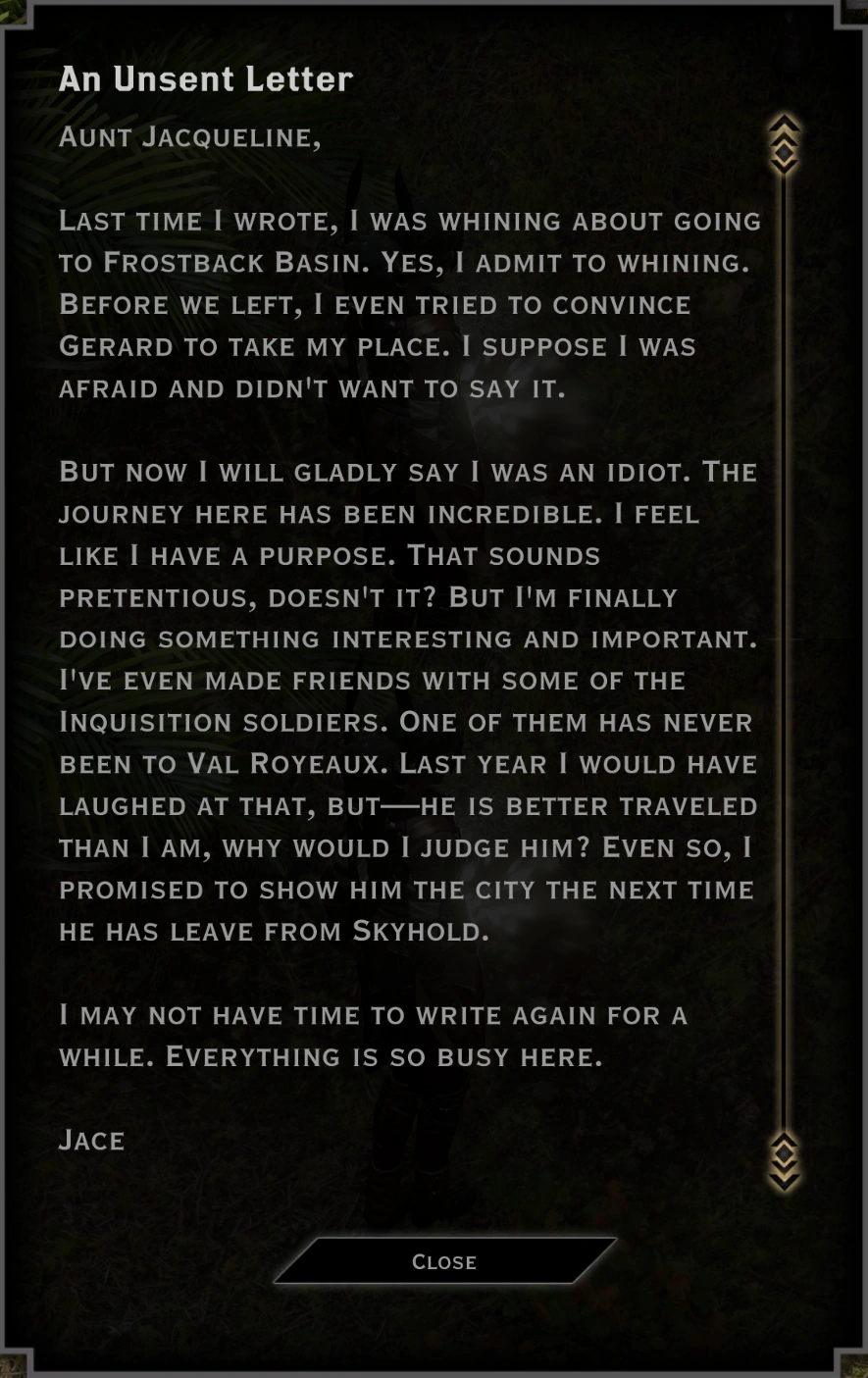 Note: An Unsent Letter (Jace) | Dragon Age Wiki | Fandom