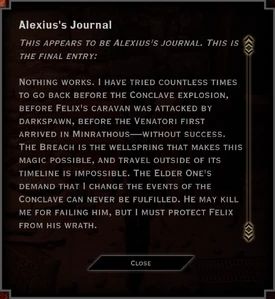 Note: Alexius's Journal | Dragon Age Wiki | Fandom