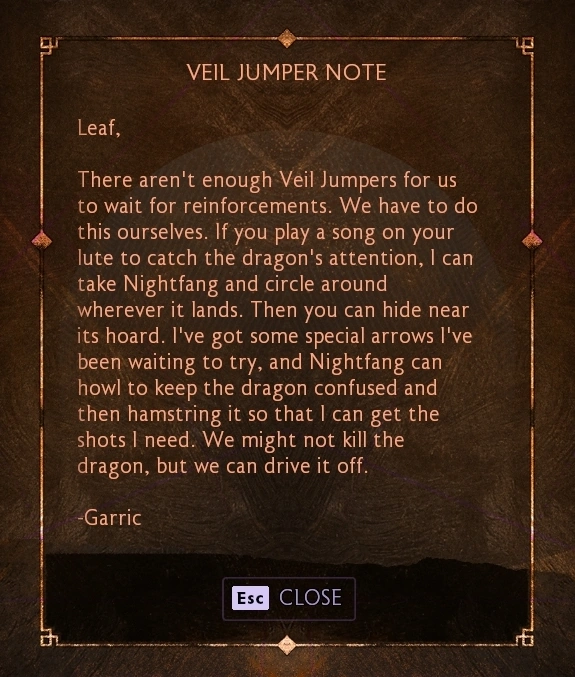 Note: Veil Jumper Note (Deep Woods) | Dragon Age Wiki | Fandom