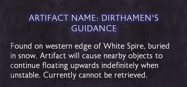 Note: Artifact Name: Dirthamen's Guidance | Dragon Age Wiki | Fandom
