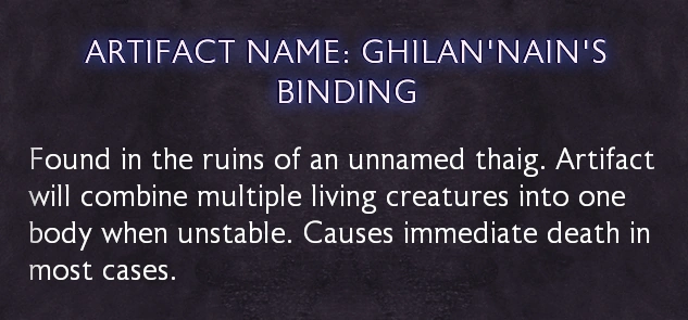 Note: Artifact Name: Ghilan'nain's Binding | Dragon Age Wiki | Fandom
