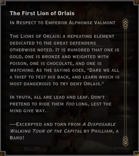 Note: The Lions of Orlais | Dragon Age Wiki | Fandom