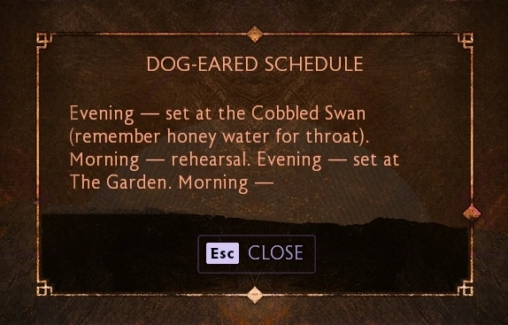 Note: Dog-Eared Schedule | Dragon Age Wiki | Fandom