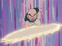 Krillin Doing Destructo Disk