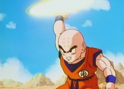 Krillin Doing Destructo Disk