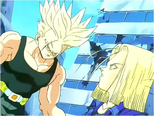 Trunks del Futuro Supersaiyano vs. Androide Número 18 del Futuro ...