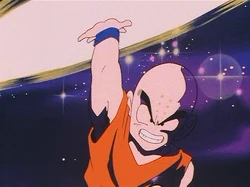 Krillin Doing Destructo Disk