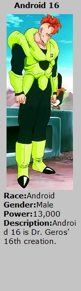 Android 16 Card | Dragon Ball Card Wiki | Fandom