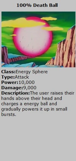 100% Death Ball Card | Dragon Ball Card Wiki | Fandom