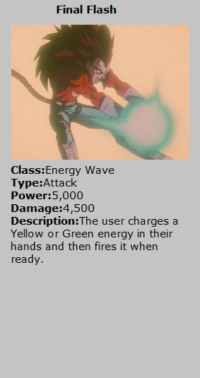 Final Flash Card | Dragon Ball Card Wiki | Fandom