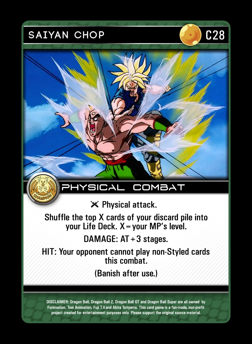 Saiyan Chop | DragonBallZTCG Wiki | Fandom