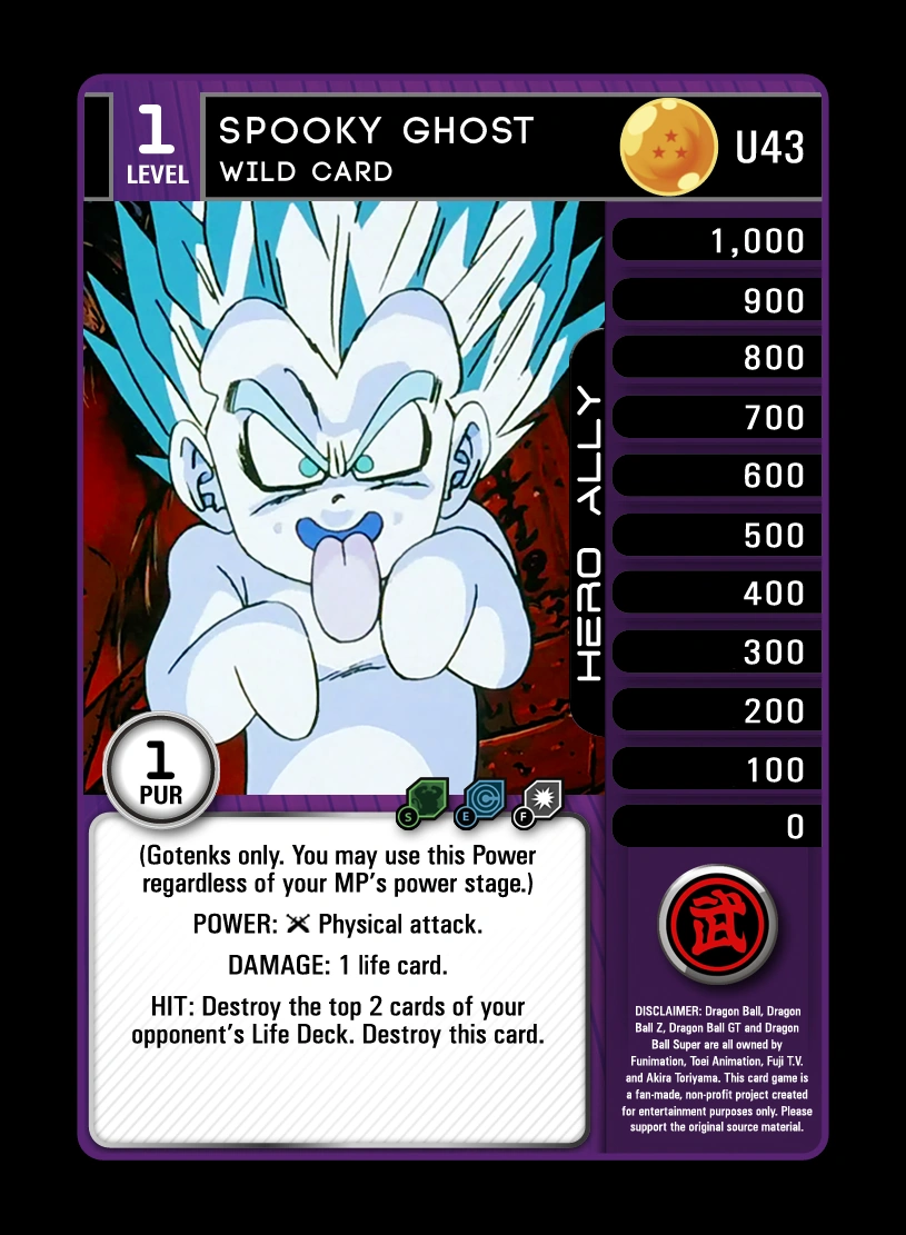 Spooky Ghost - Wild Card | DragonBallZTCG Wiki | Fandom