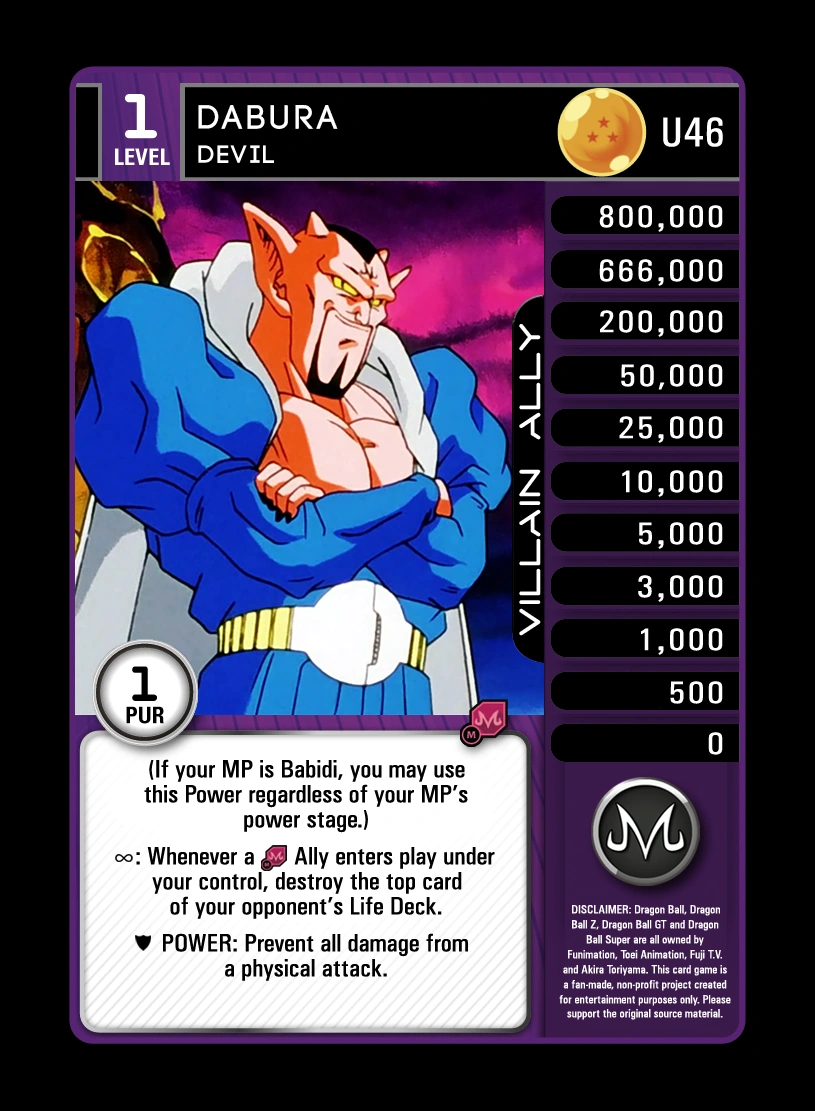 Dabura - Devil | DragonBallZTCG Wiki | Fandom