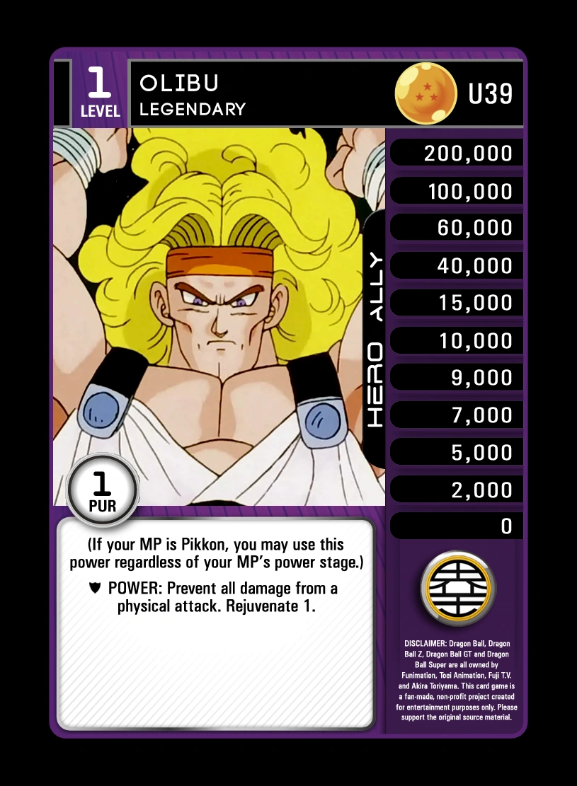 Olibu - Legendary | DragonBallZTCG Wiki | Fandom