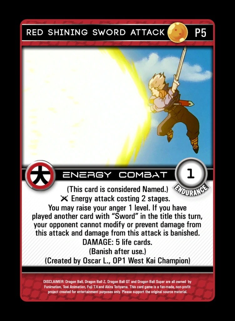 Red Shining Sword Attack | DragonBallZTCG Wiki | Fandom