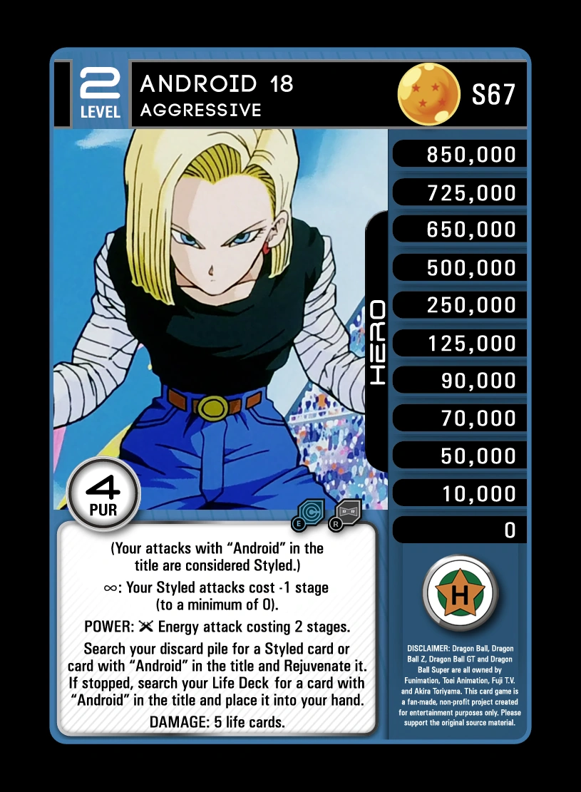 Android 18 - Aggressive | DragonBallZTCG Wiki | Fandom