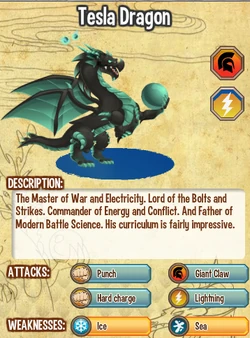Tesla Dragon Dragon City
