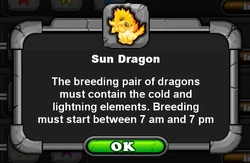 Sun Dragon Dragonvale Breeding Guide