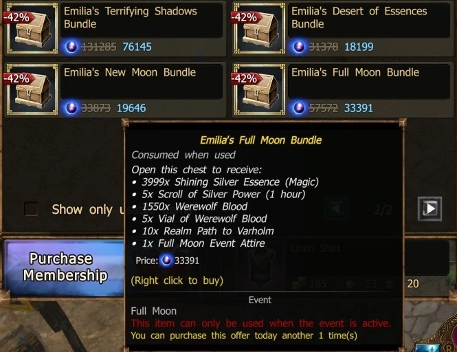 Emilia's Full Moon Bundle | Drakensang Online Wiki | Fandom