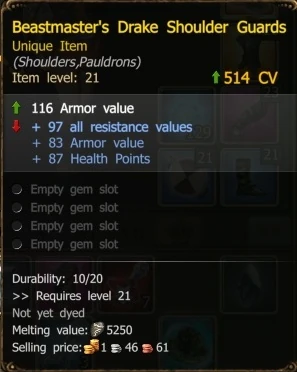 Beastmaster's Drake Shoulder Guards | Drakensang Online Wiki | Fandom