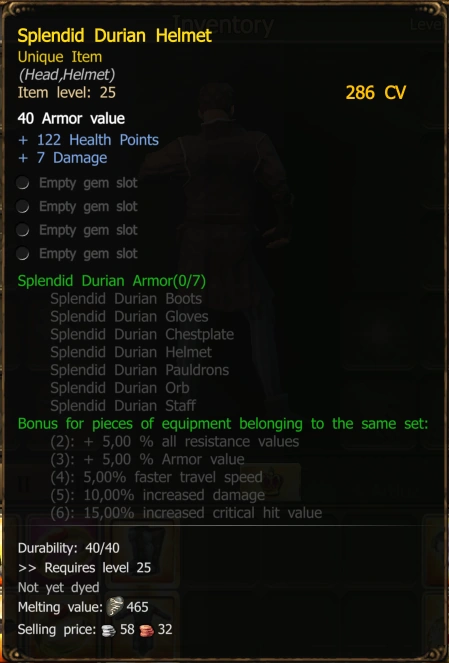 Splendid Durian Helmet | Drakensang Online Wiki | Fandom