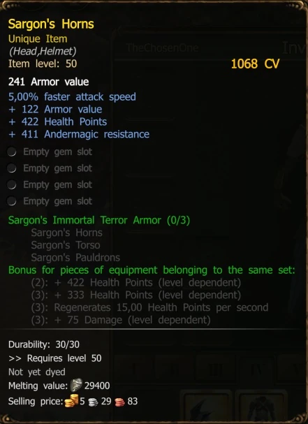 Sargon's Immortal Terror Armor | Drakensang Online Wiki | Fandom