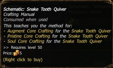 Schematic - Snake Tooth Quiver | Drakensang Online Wiki | Fandom