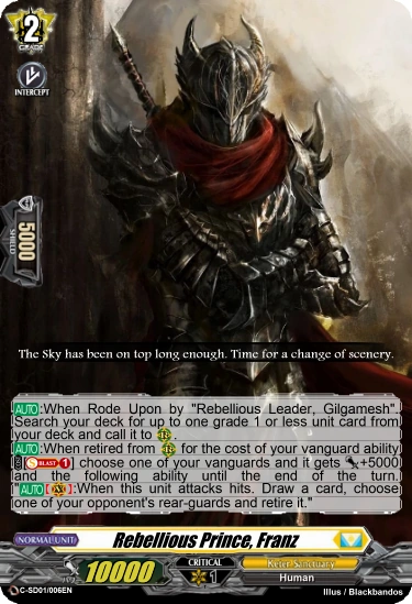 Rebellious Prince, Franz | Dream Shoot Capital Vanguard Series Wiki ...