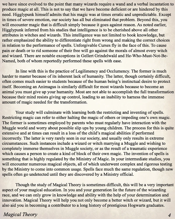 Magical Theory/Page Four | Dumbledore's Army Role-Play Wiki | Fandom