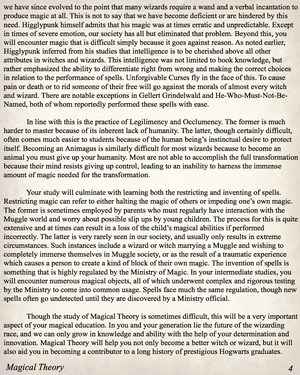 Magical Theory/Page Four | Dumbledore's Army Role-Play Wiki | Fandom