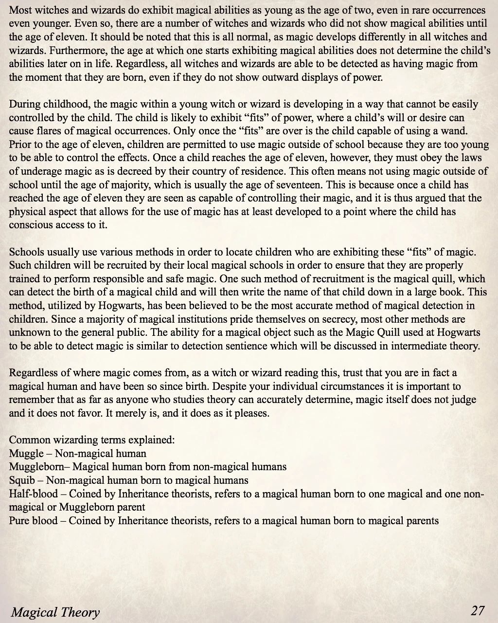 Magical Theory/Page Twenty Seven | Dumbledore's Army Role-Play Wiki | Fandom