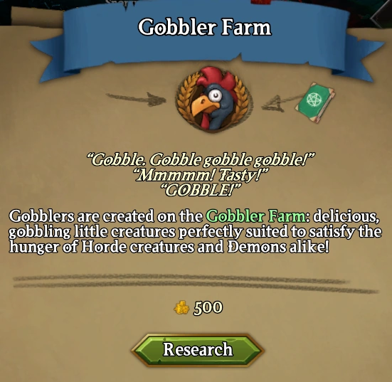 Gobbler Farm Research | Dungeon 3 Wiki | Fandom