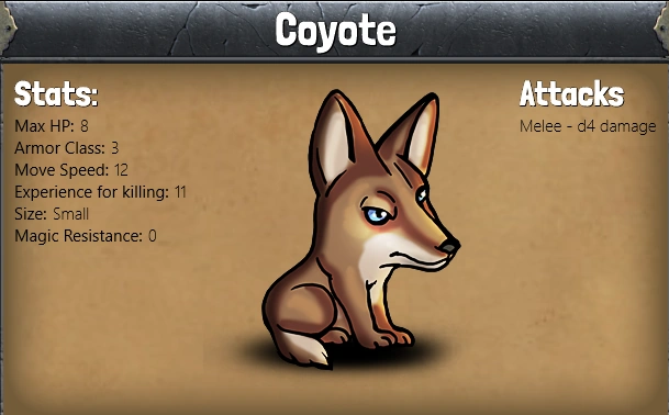 Coyote | Dungeon of Slyn Wiki | Fandom