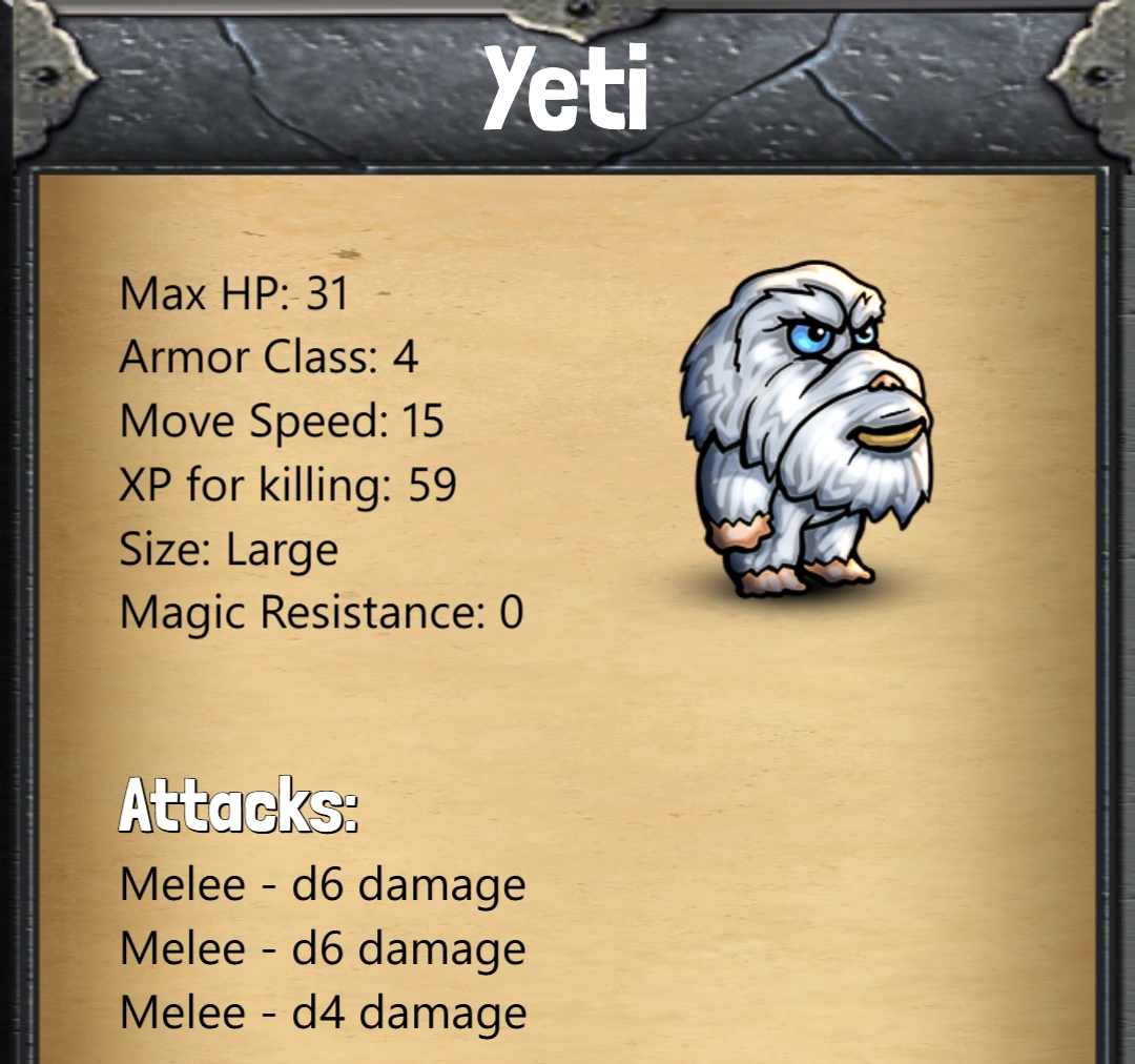 Yeti | Dungeon of Slyn Wiki | Fandom