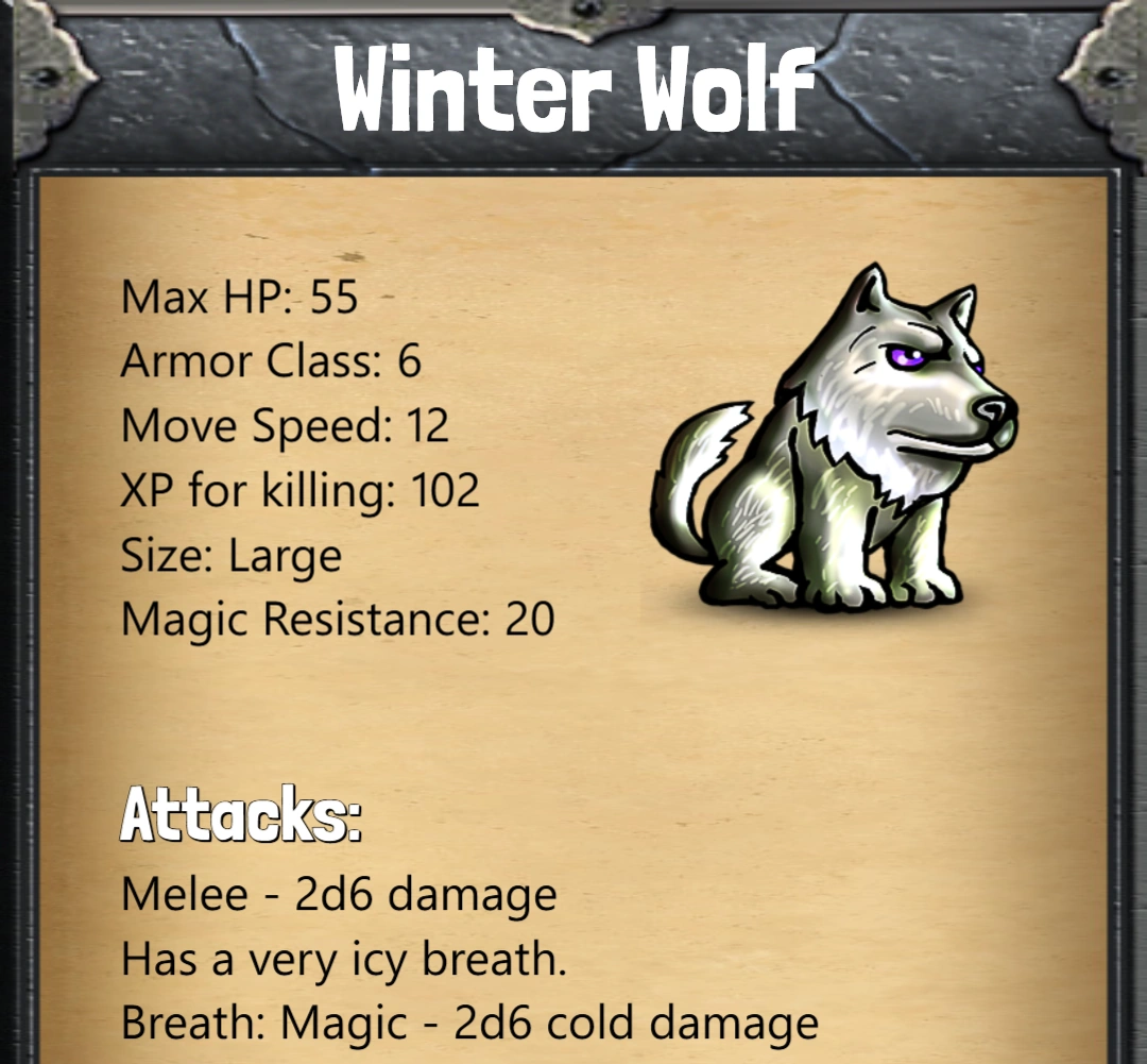 Winter Wolf | Dungeon of Slyn Wiki | Fandom