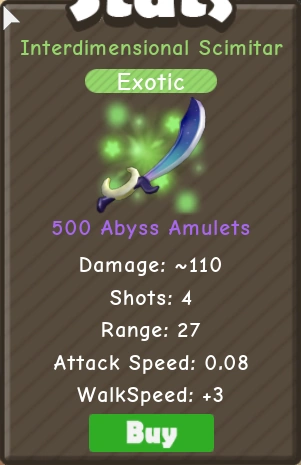 Interdimensional Scimitar | Dungeon Simulator ROBLOX Wiki | Fandom