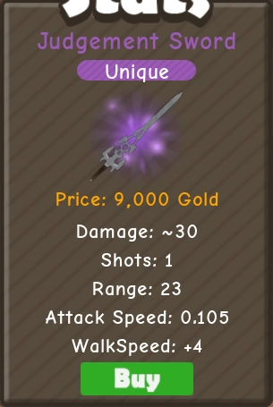 Judgement Sword | Dungeon Simulator ROBLOX Wiki | Fandom