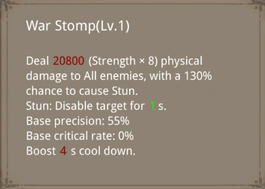 War Stomp MI AWG | Dungeon Survivor II Wiki | Fandom