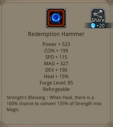 Redemption Hammer | Dungeon Survivor II Wiki | Fandom