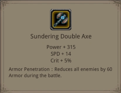 Sundering Double Axe | Dungeon Survivor II Wiki | Fandom